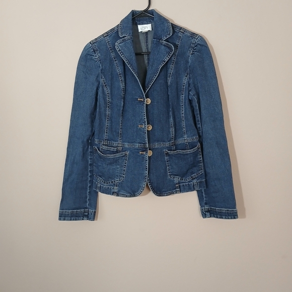 Ann Taylor | Jackets & Coats | Ann Taylor Loft Blue Denim Jacket Fitted ...